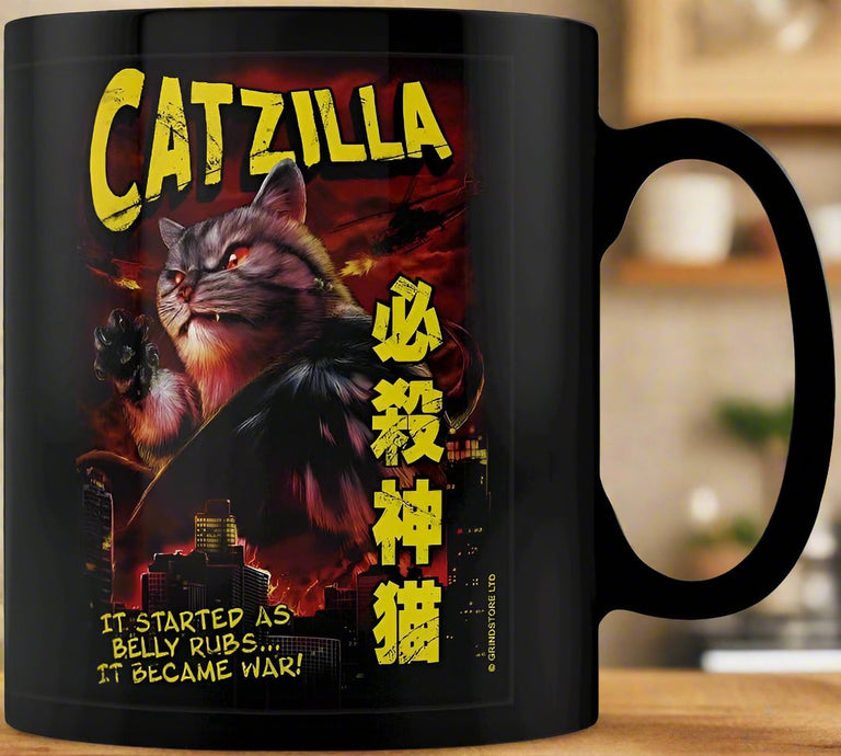 Purrassic Park Black Cat Mug – Funny Gift for Cat Lovers – Boxed Ceramic