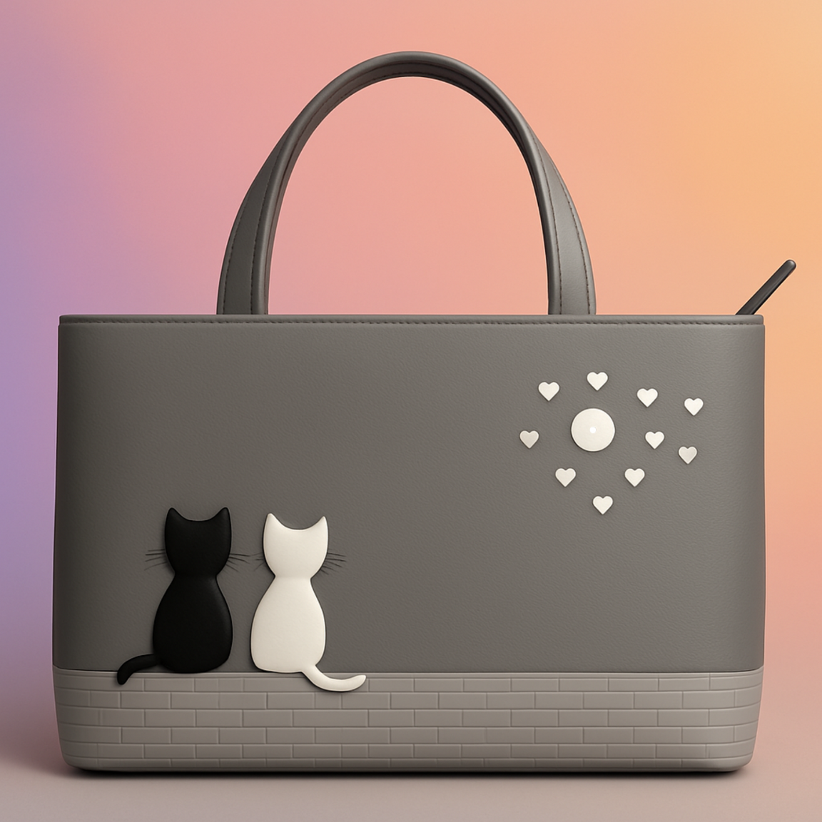 Mala Leather Midnight Cats Grab Bag Grey