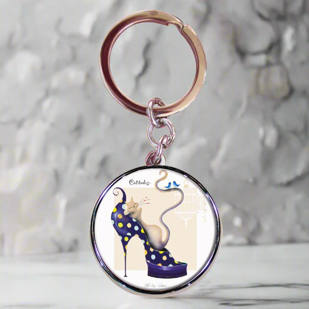 Dizzy Cat Keyring – Simply Elegant Gift for Cat & Fashion Lovers