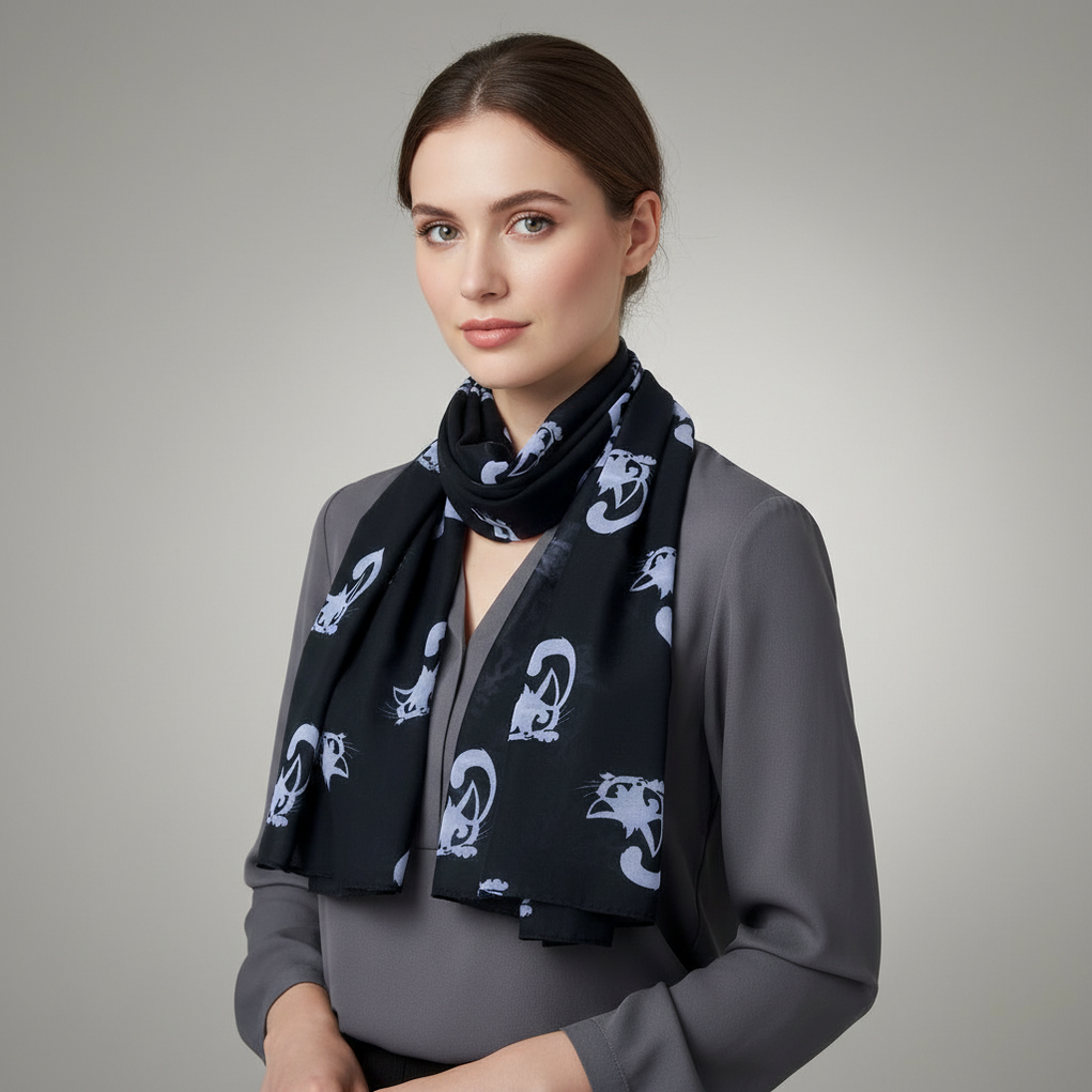 Fabulous Felines Black Cat Scarf