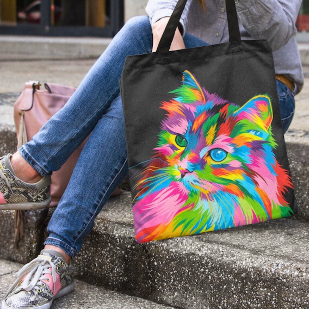 Rainbow Cat Tote / Shopping Bag