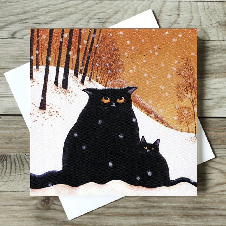 'Loulou and Lola's Snowflake Wish' Christmas Card by Vicky Mount