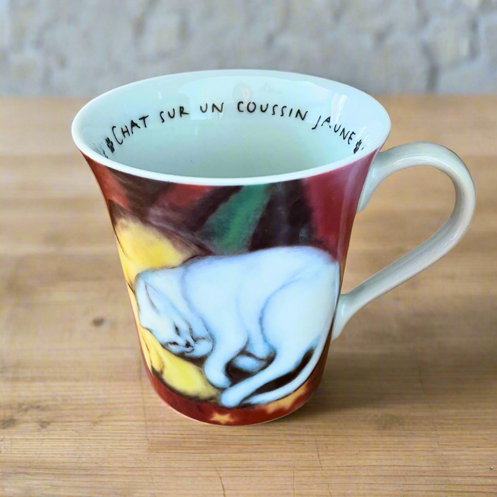 Franz Marc "Le Chat sur un Coussin Jaune" Fine Bone China Mug ...