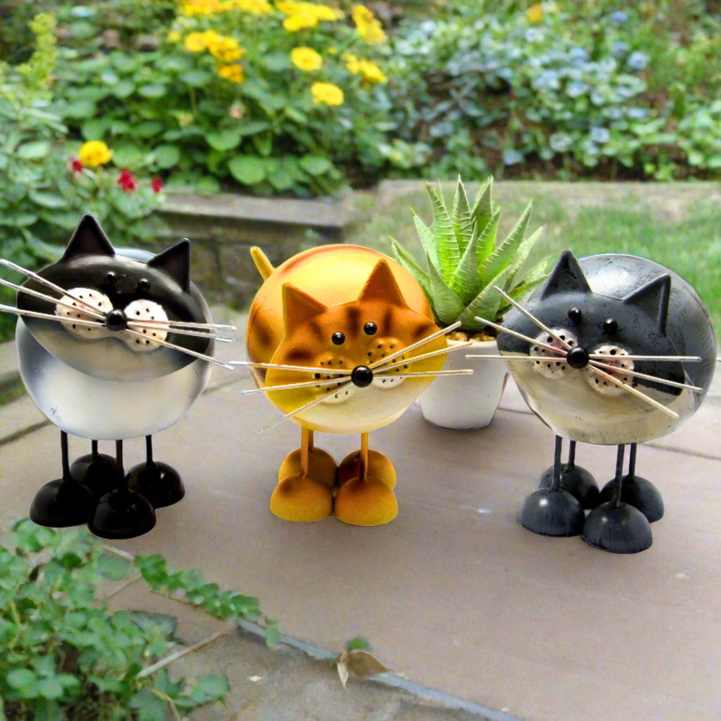 Fun Bobbin' Cats Metal Ornament for Home or Garden