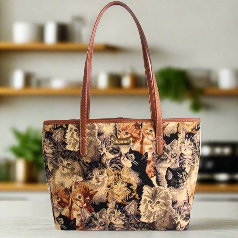 Signare Tapestry College Cat Bag – Stylish Cat Lovers Shoulder Tote