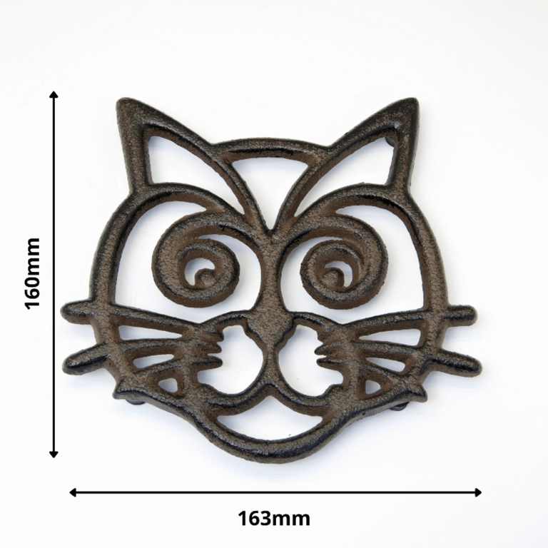 Cast Iron Cat & Bird Kitchen Roll Holder and Cast Iron Cat Trivet ...