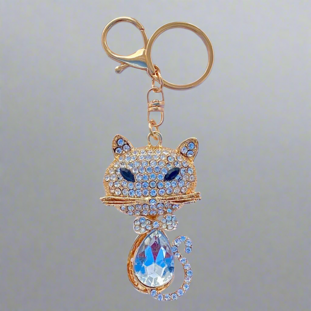 Cat Bag Charm / Keyring White