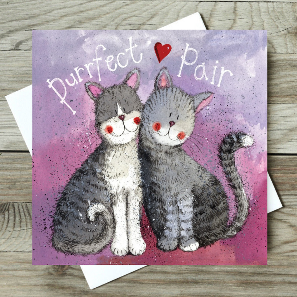 Purrfect Pair Cat Greetings Card