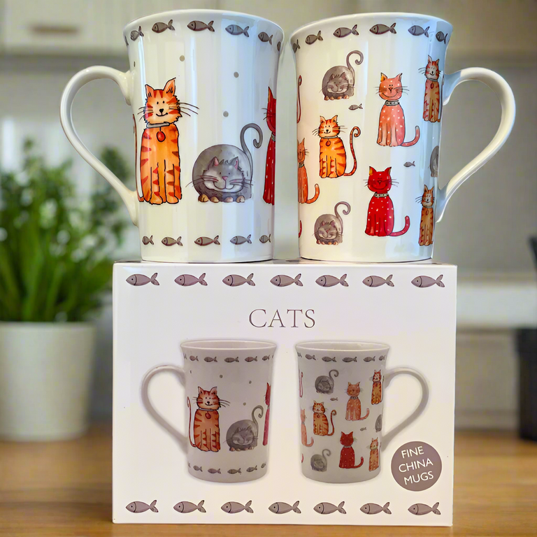 Set of 2 Faithful Friends Fine China Mugs with Gift Box