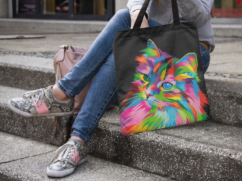Rainbow Cat Tote / Shopping Bag