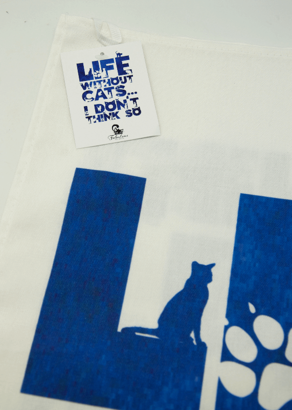 Life Without Cats Cotton Tea Towel