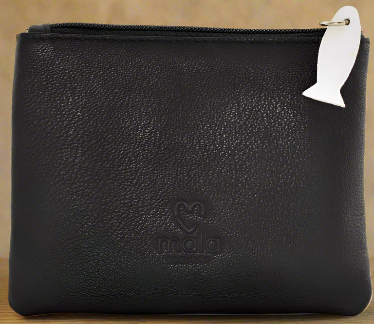 Mala Leather Midnight Cats Coin Purse Black