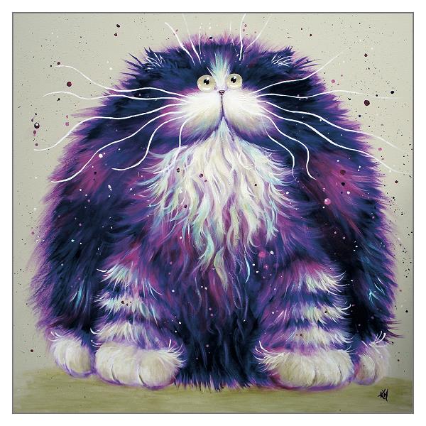 Kim Haskins Cat Themed Greeting Card 'Plum' Cat Greeting Card