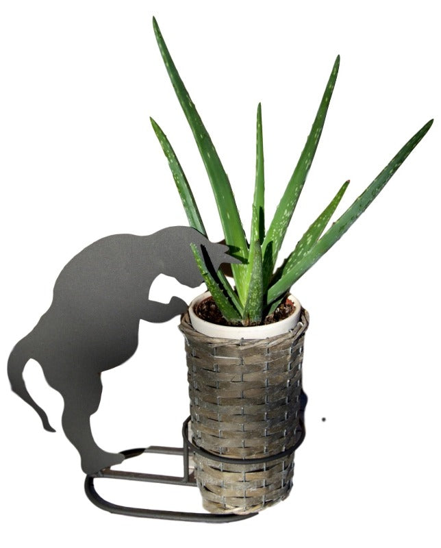 Silhouette Metal Black Cat Planter & Basket